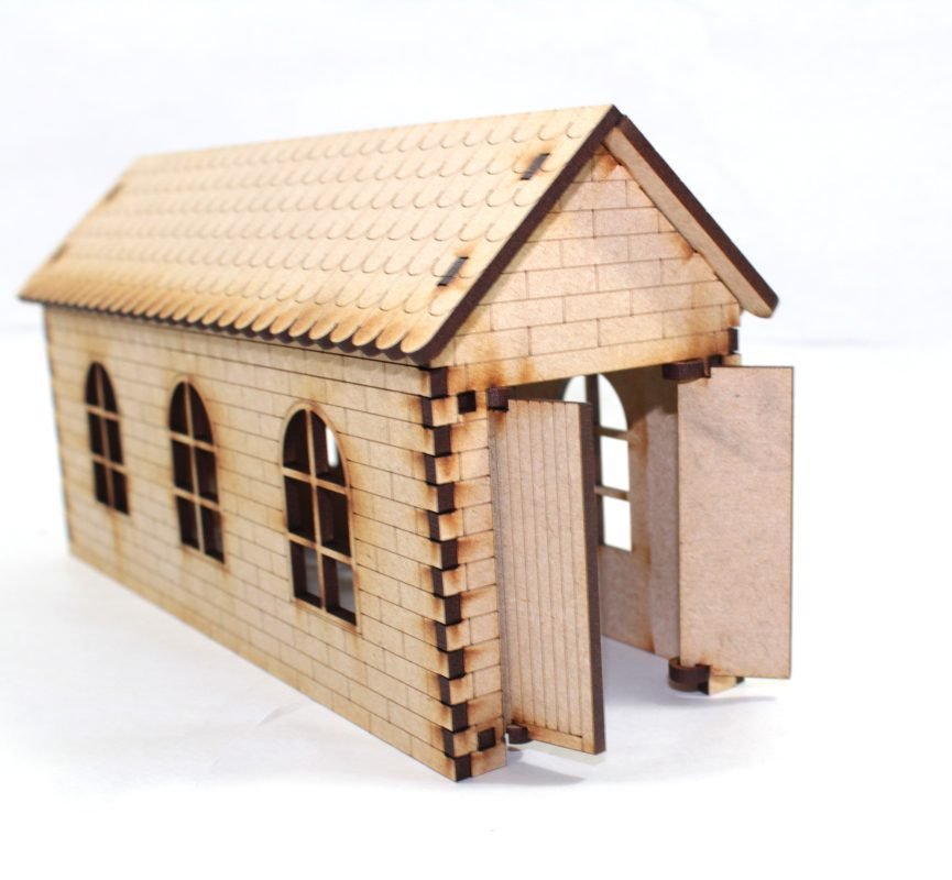 Single Track Engine shed OO Gauge Model Railway MDF Laser Cut 00 1:76 ...